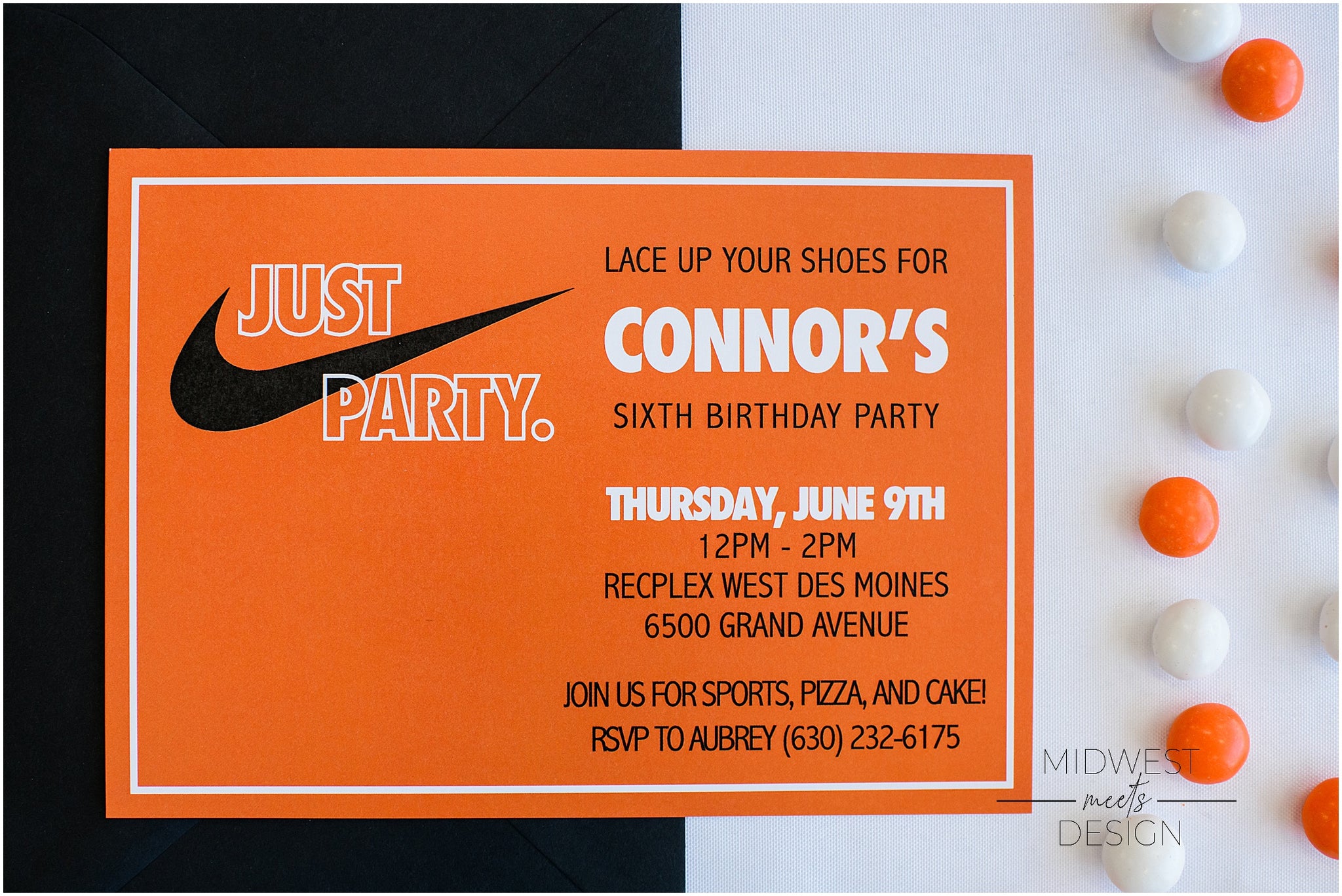 Nike Inspired Birthday Invitation - Custom Digital File – Midwest Meets ...