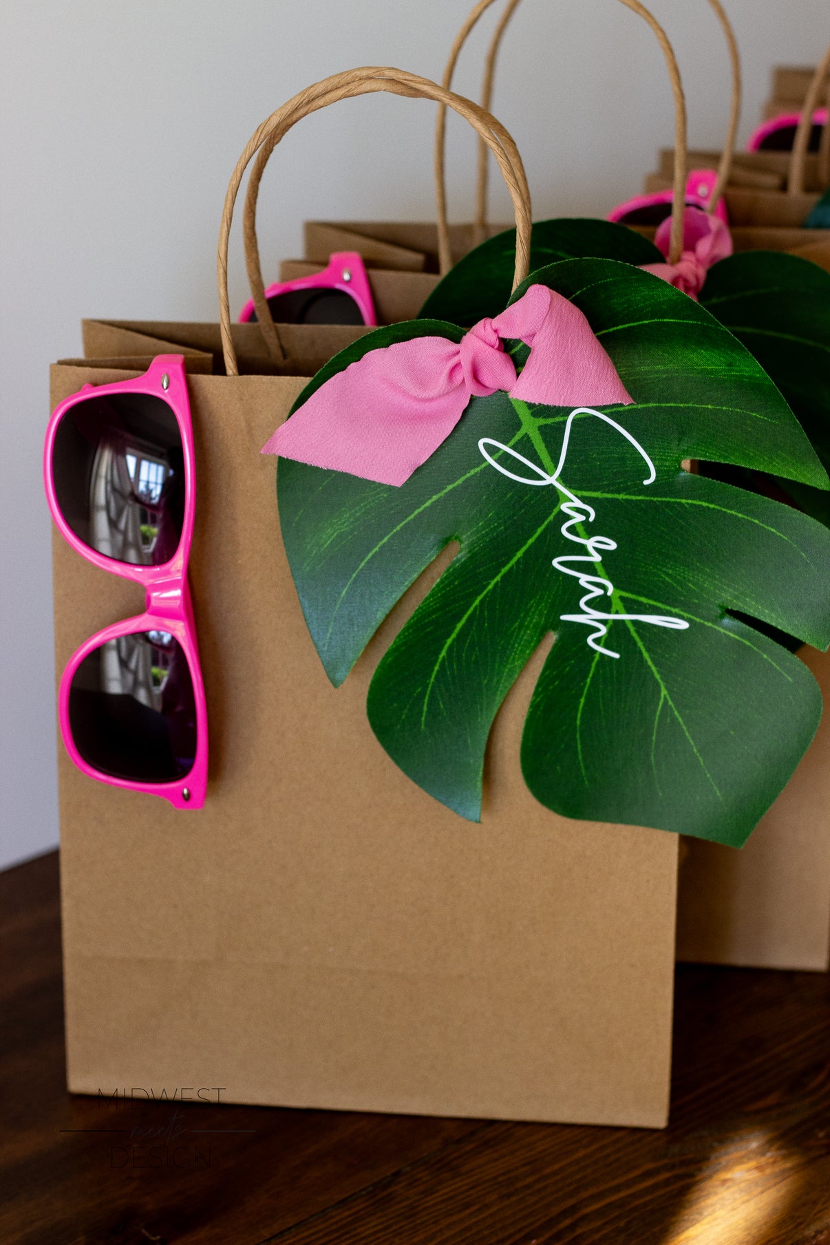 Customized Monstera/Palm Leaf Name Tag - Bachelorette or Gift Tag ...