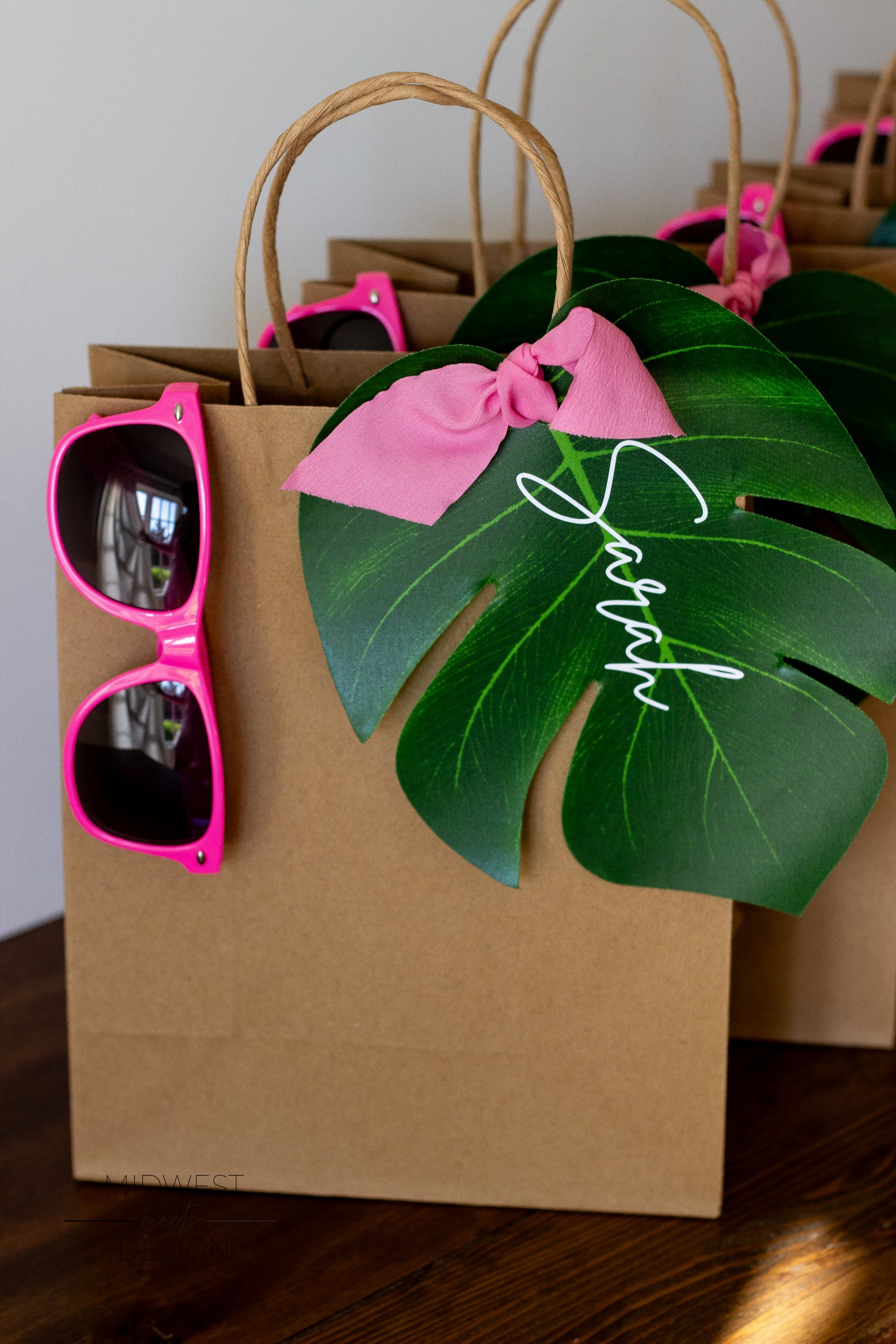 Customized Monstera/Palm Leaf Name Tag - Bachelorette or Gift Tag ...