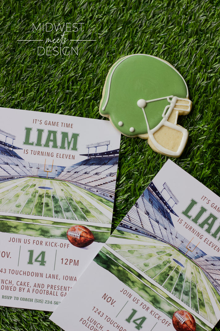 NFL Football Inspired Birthday Invite - Digital/Print – Midwest Meets ...